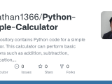 Github Jonathan1366 Python Simple Calculator This Repository