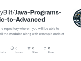 Github Bitbybiit Java Programs Basic To Advanced This Is The