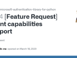 Feature Request Client Capabilities Support Issue 174 Azuread