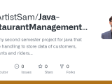 Github Theartistsam Java Restaurantmanagementsystem Project This Is