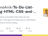 Github Callmeanik To Do List Using Html Css And Javascript Developed