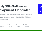 Github Udacity Vr Software Development Controlling Objects Using Code
