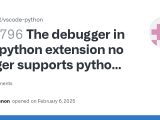 The Debugger In The Python Extension No Longer Supports Python Versions