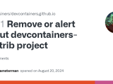 Remove Or Alert About Devcontainers Contrib Project Issue 451