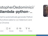 Github Christopherdedominici Awslambda Python Scraper Generator Bash