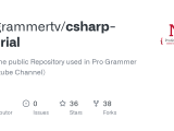 Github Programmertv Csharp Tutorial This Is The Public Repository