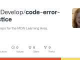 Github Joeydevelop Code Error Practice Github Repo For The Mdn