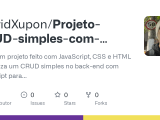 Github Deividxupon Projeto Crud Simples Com Javascript Css E Html