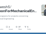 Github Vishwesh5 Pythonformechanicalengineering Python Programs For