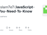 Github Nurislam7e7 Javascript All You Need To Know Js Is Everywhere
