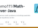 Github Raymo111 Math Solver Java Solves Various Math Problems