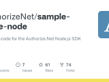 Github Authorizenet Sample Code Node Sample Code For The Authorize