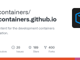 Github Devcontainers Devcontainers Github Io Web Content For The