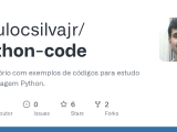 Github Paulocsilvajr Python Code Repositório Com Exemplos De Códigos