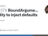 Boundarguments Facility To Inject Defaults Issue 68378 Python
