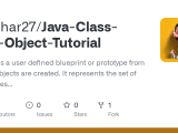 Github Tushar27rajput Java Class And Object Tutorial A Class Is A