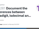 Document The Differences Between Str Isdigit Isdecimal And Isnumeric