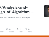 Github D0k7 Analysis And Design Of Algorithm Lab Code In Python All