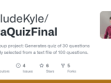 Github Includekyle Javaquizfinal Final Group Project Generates Quiz