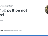 Python Not Found Issue 22152 Microsoft Vscode Python Github