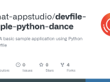 Github Redhat Appstudio Devfile Sample Python Dance Dance A Basic