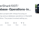 Github Hypershark1007 Database Operations In Mariadb Using Python