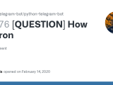 Question How To Cron Issue 1776 Python Telegram Bot Python
