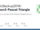 Github Magicbackup2018 Python3 Pascal Triangle Enter The No Of Rows