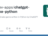 Github Tsjdev Apps Chatgpt Snake Python Simple Snake Game Written In