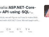 Github Qamalia Asp Net Core Web Api Using Sql Server In This Article