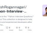 Github Ashishrogannagari Python Interview Questionss Welcome To The
