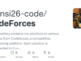 Github Mansi26 Code Codeforces This Repository Contains My Solutions