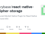 Github Binarybase React Native Sqlcipher Storage Full Featured