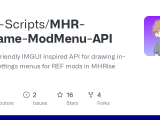 Github Bolt Scripts Mhr Ingame Modmenu Api A User Friendly Imgui