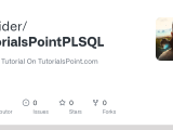 Github Jd4rider Tutorialspointplsql Pl Sql Tutorial On