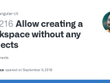 Allow Creating A Workspace Without Any Projects Issue 12216