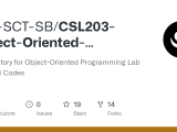 Github Csi Sct Sb Csl203 Object Oriented Programming Lab In Java A