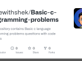Github Codewithshek Basic C Programming Problems This Repository