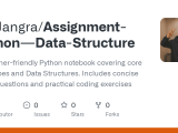 Github Thejangra Assignment Python Data Structure A Beginner