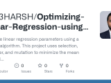Github 2003harsh Optimizing Linear Regression Using Genetic Algorithm