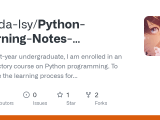 Github Panda Lsy Python Learning Notes Homework As A First Year