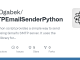 Github Devogabek Smtpemailsenderpython This Python Script Provides A