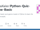 Github Nehakaler Python Quiz Game Basic This Is A Basic Quiz Game