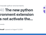 The New Python Environment Extension Does Not Activate The Environment