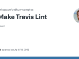 Make Travis Lint Issue 4 Googleworkspace Python Samples Github