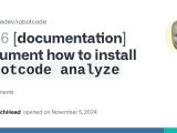 Documentation Document How To Install Robotcode Analyze Issue