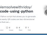Github Problemsolvewithridoy Qr Code Using Python This Is A Python