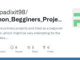 Github Deepadixit98 Python Begginers Projects These Are Primary