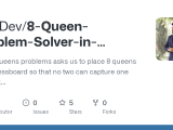 Github Hxndev 8 Queen Problem Solver In Python The 8 Queens Problems