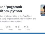Github Amerob Pagerank Algorithm Python рџ ў A Python Implementation Of